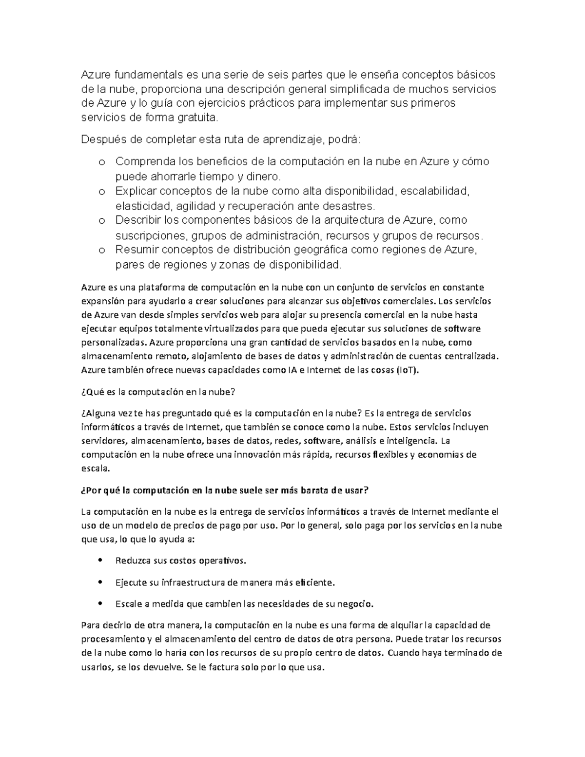 Azure Microsoft Daniel - Azure fundamentals es una serie de seis partes ...