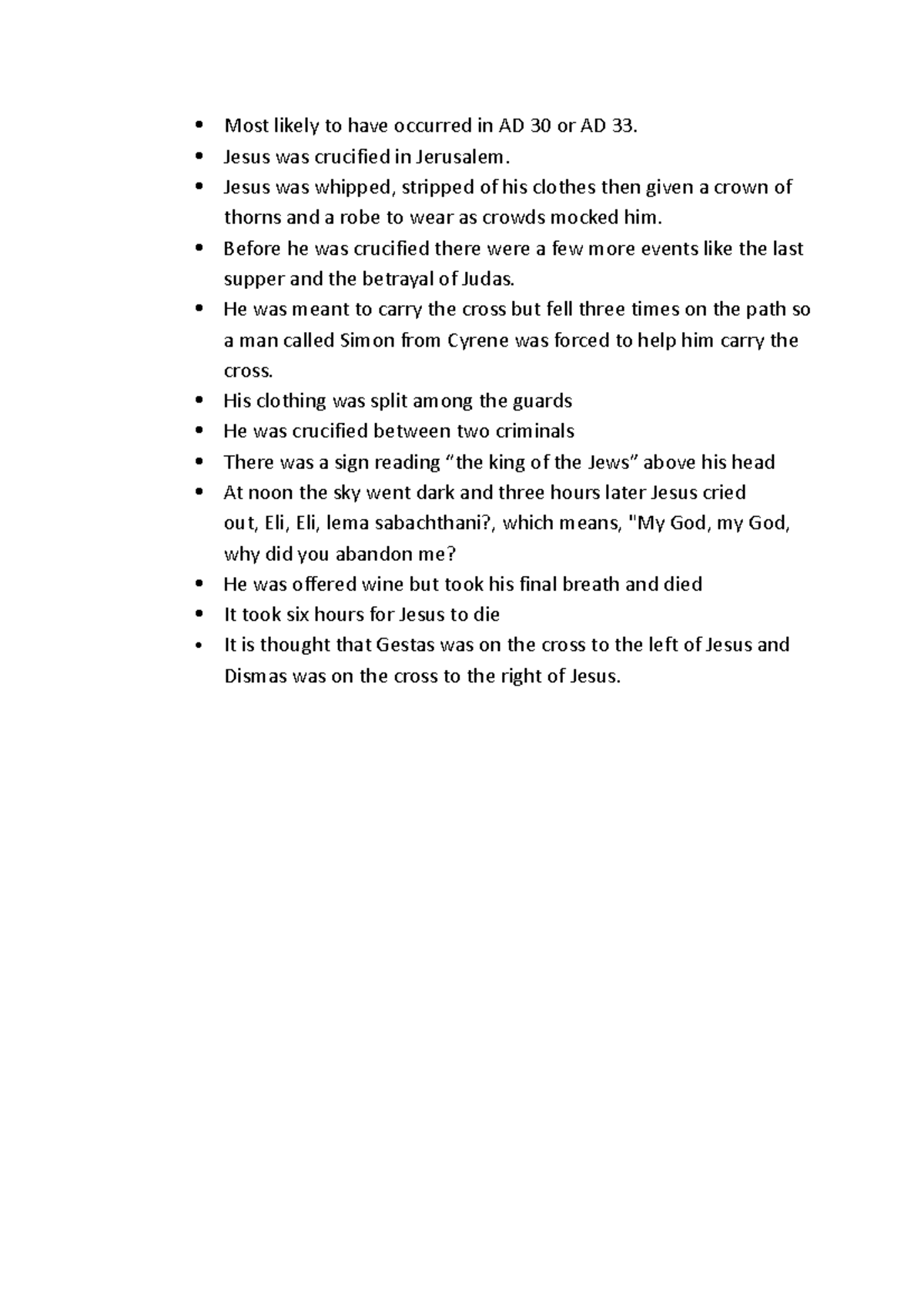 Jesus's crucifixion- facts - Most likely to have occurred in AD 30 or ...