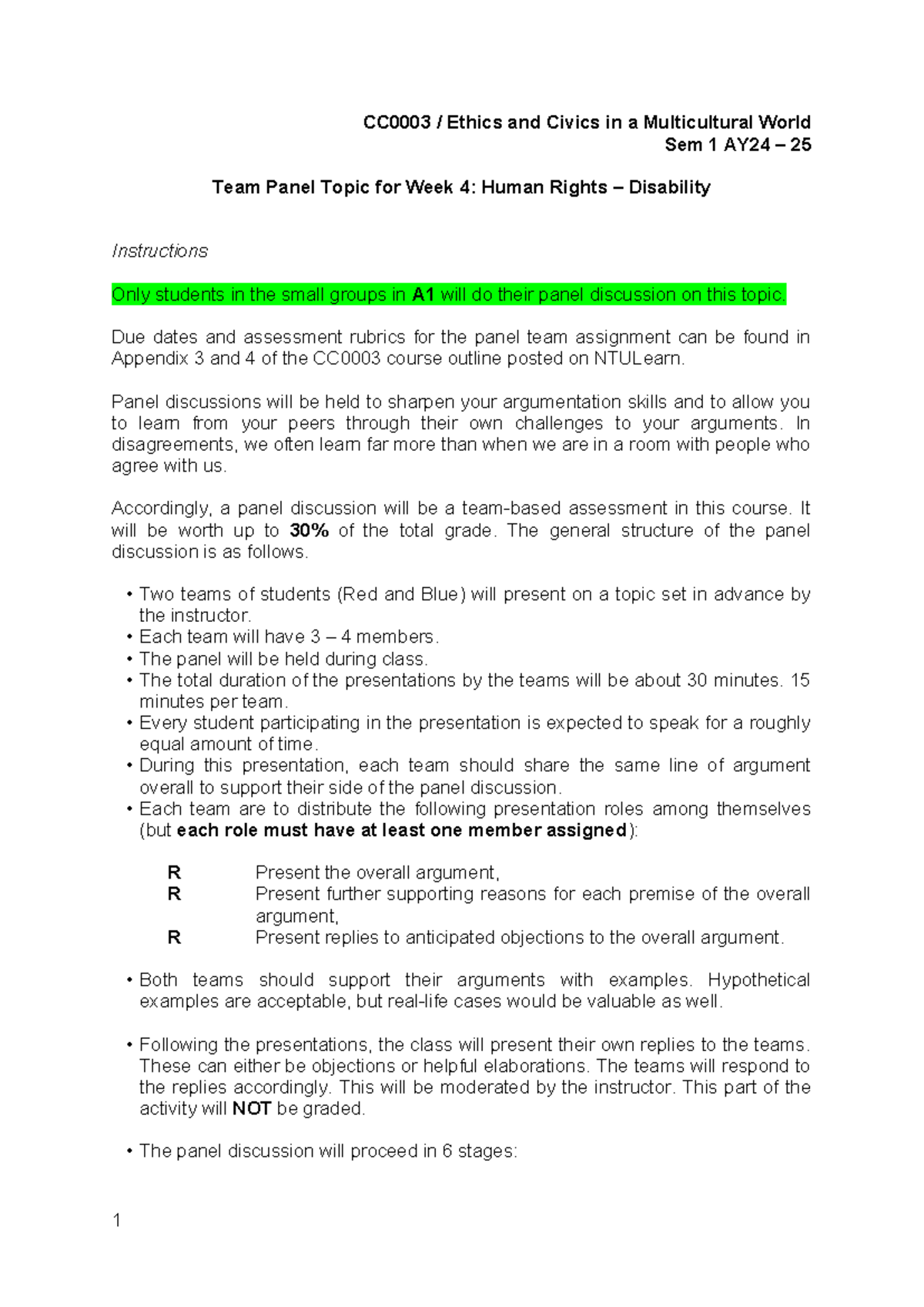 A1 Panel - Human Rights Disability - CC0003 / Ethics and Civics in a ...