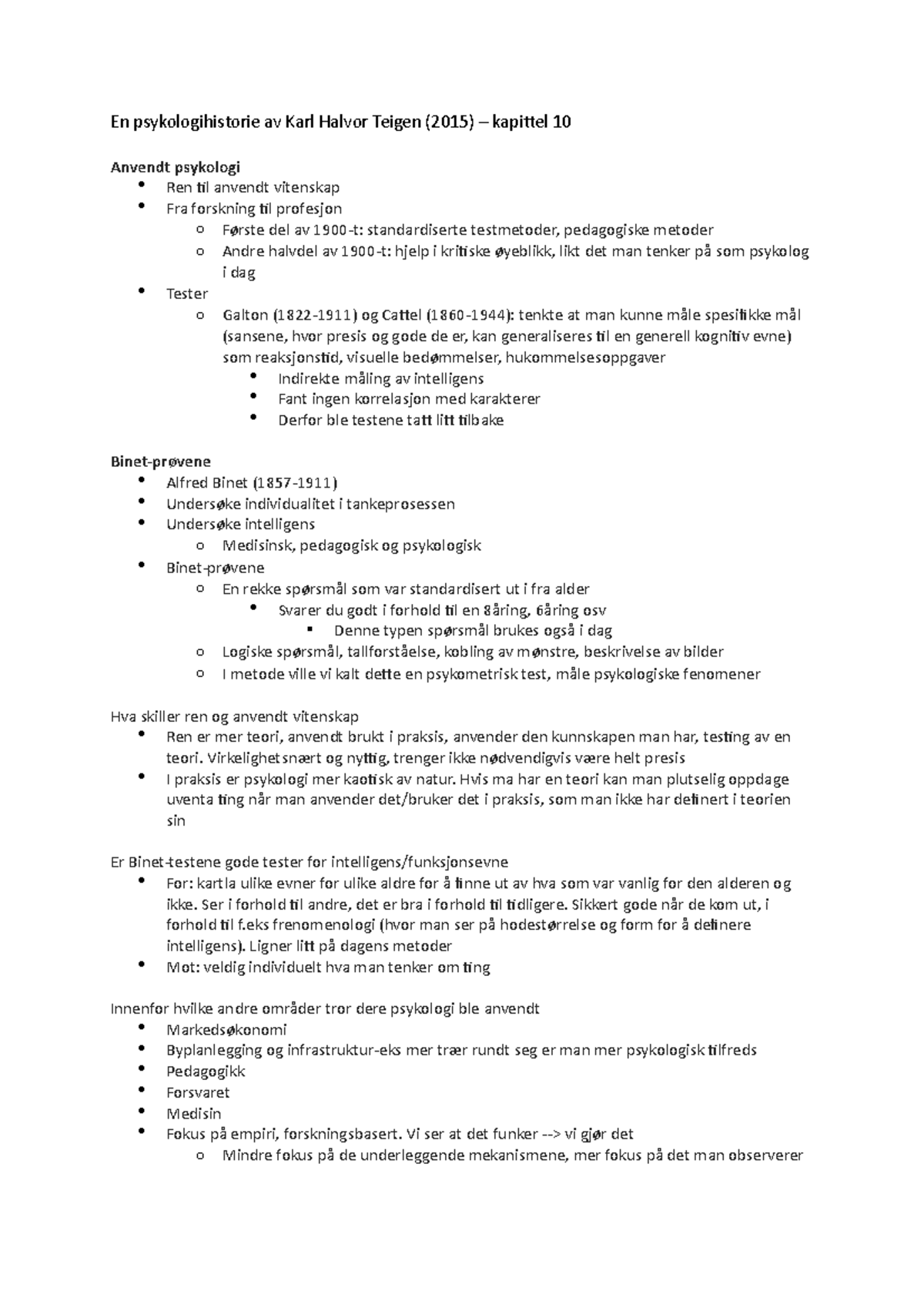 En psykologihistorie kapittel 10 Anvedt vitenskap - En psykologihistorie av Karl Halvor Teigen ...
