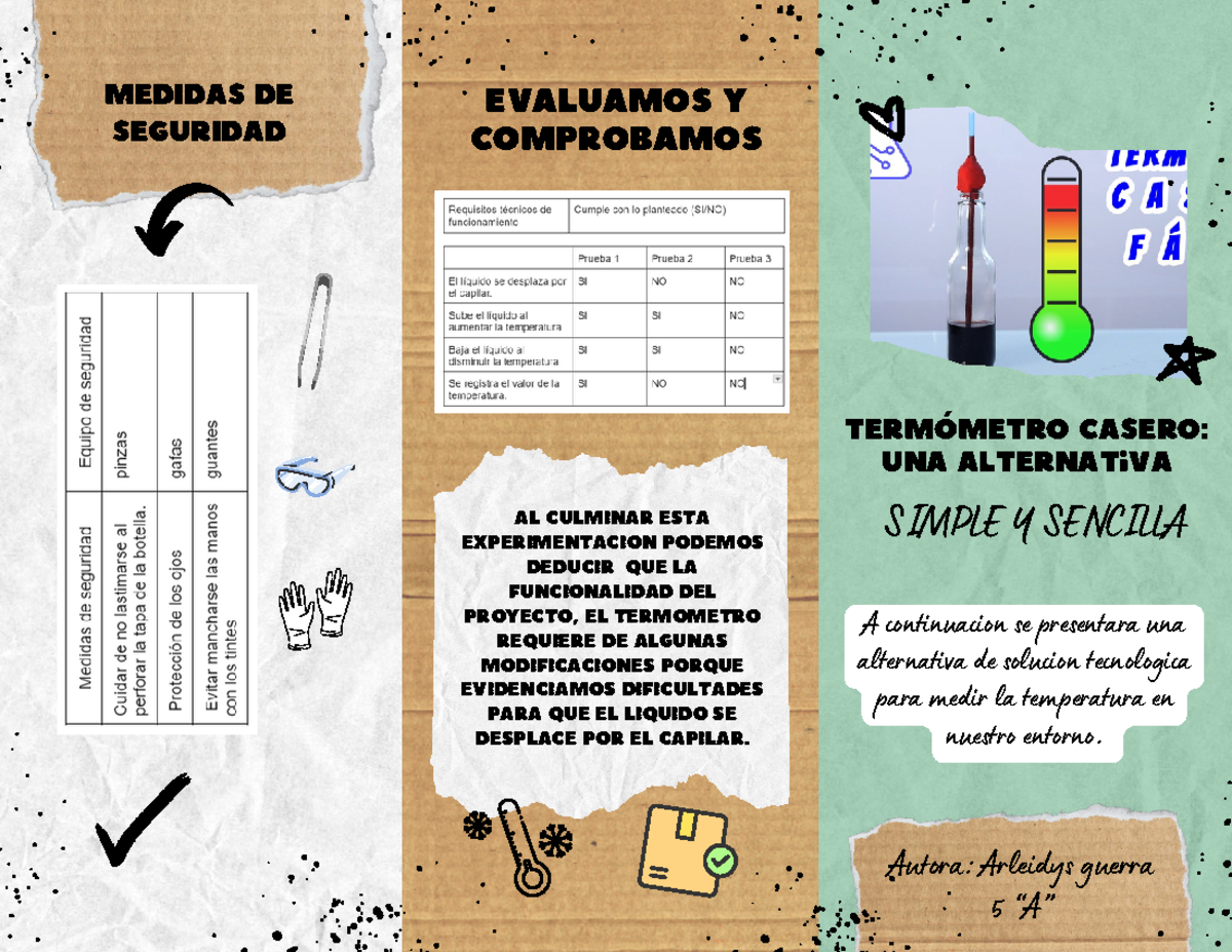 Triptico Termometro Casero - Autora: Arleidys guerra 5 “A” A ...