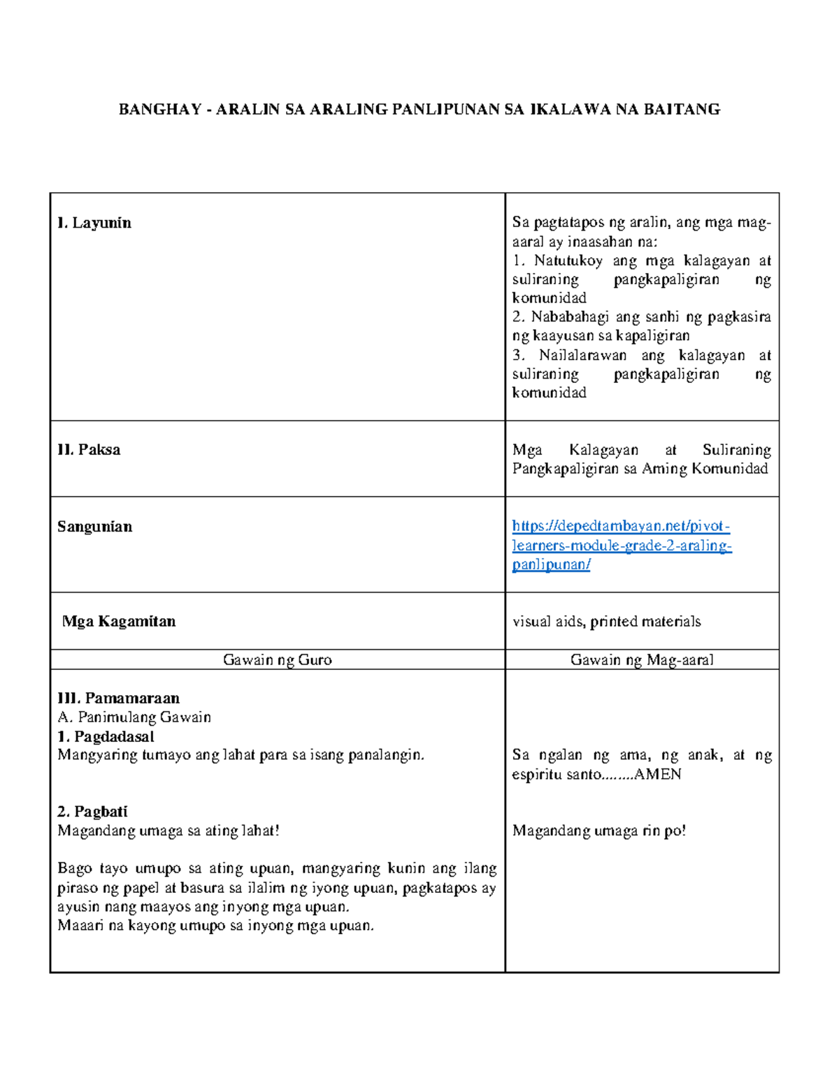 Detailed Lesson Plan in AP - BANGHAY - ARALIN SA ARALING PANLIPUNAN SA ...