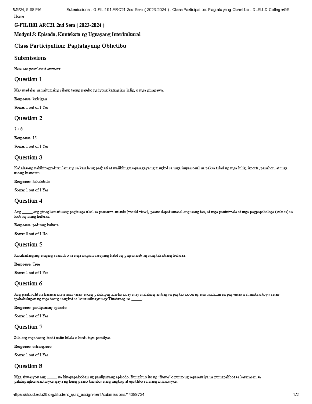 Class Participation Pagtatayang Obhetibo - edu20/student_quiz ...