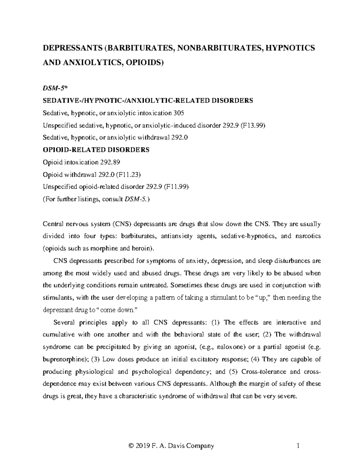 Depressants - Concept - DEPRESSANTS (BARBITURATES, NONBARBITURATES ...