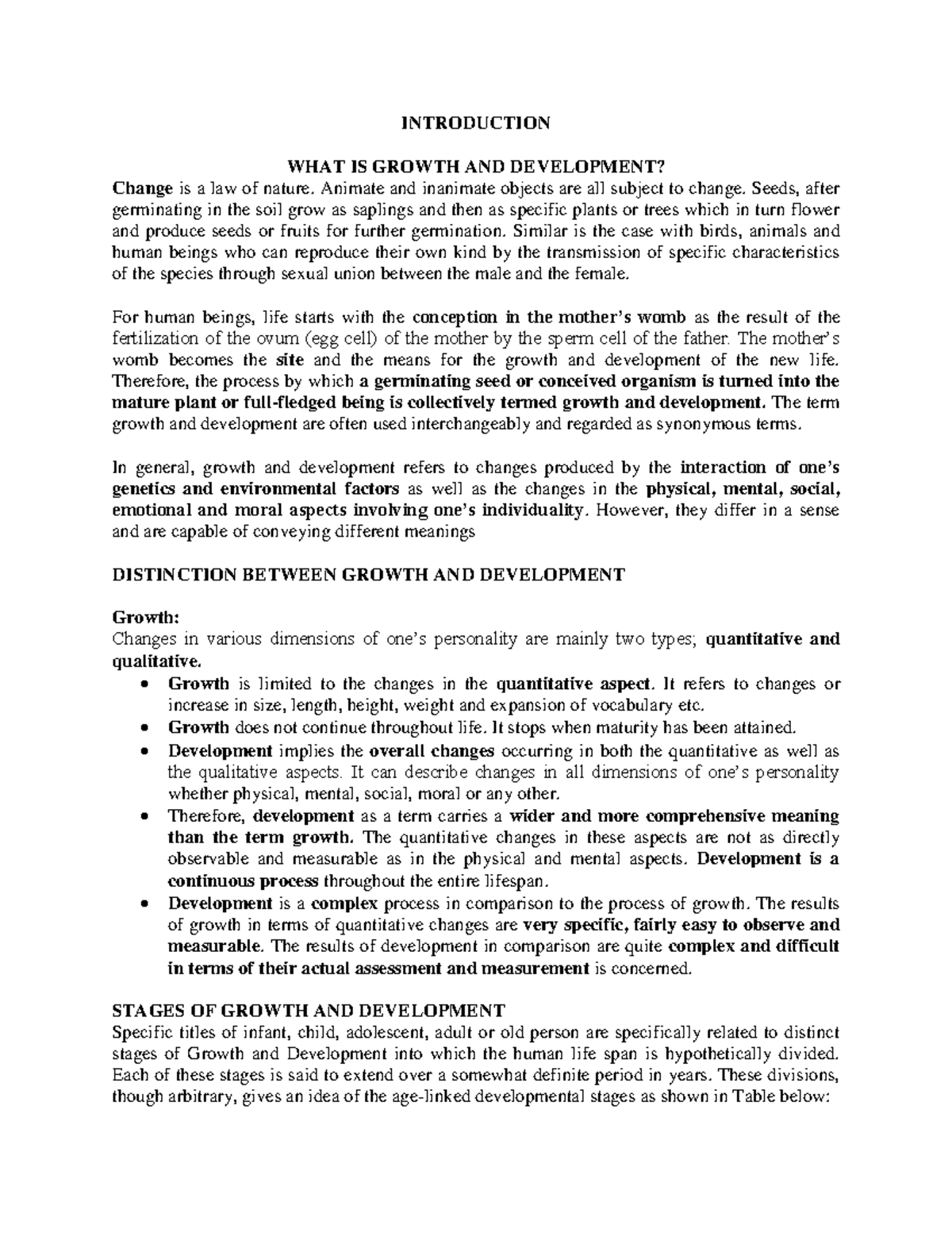 EDUC 223 Growth AND Development - Copy - INTRODUCTION WHAT IS GROWTH ...