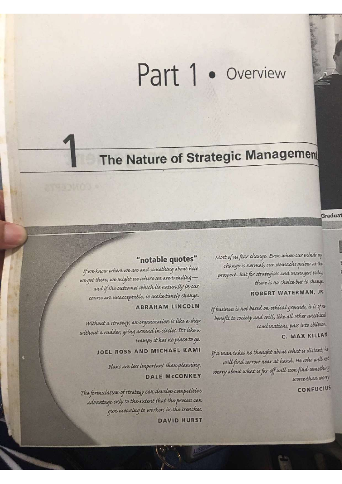 Strat man chap1 - chap 1 - Part 1 Overview 1 The Nature of Strategic Management Gradu Most of us ...