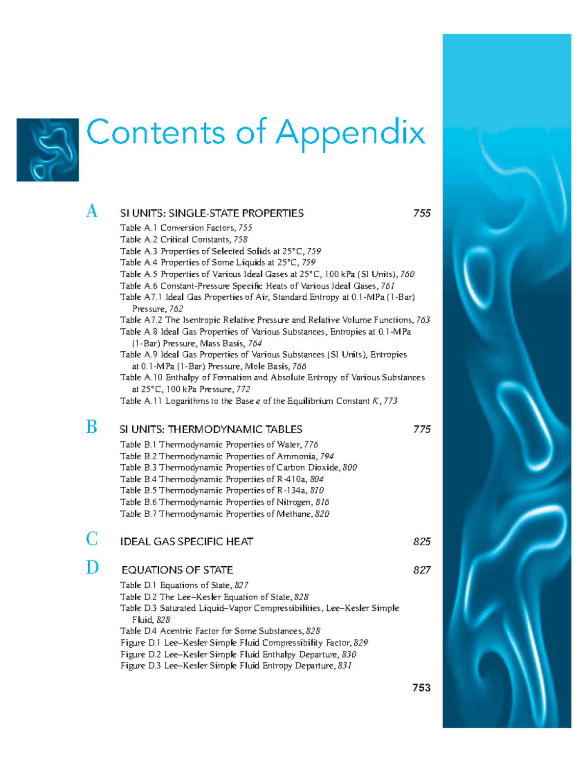 Appendix tables - Contents of Appendix .............. 756 ⑦ APPENDIX A ...