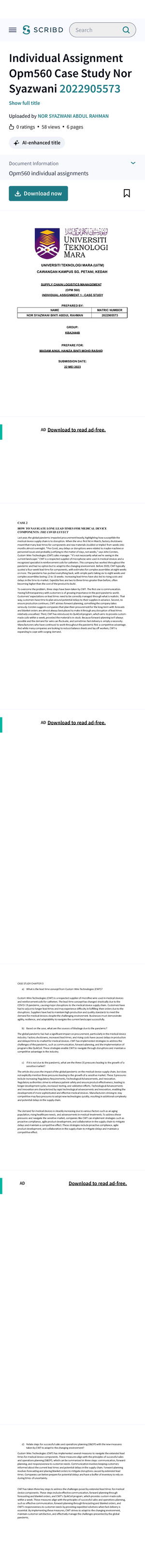 OPM 560- Supply Chain Structure Diagram and Explanation - Table of ...