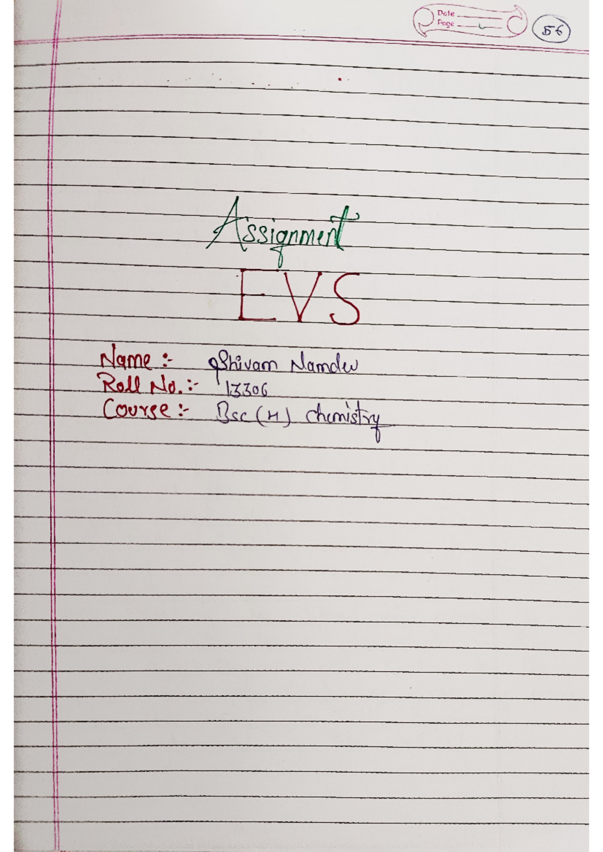 EVS Assignment 1&2 - B.Sc.(H) Chemistry - Studocu