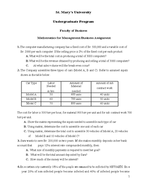 Unit 1 Maths for Business - UNIT 1 ...