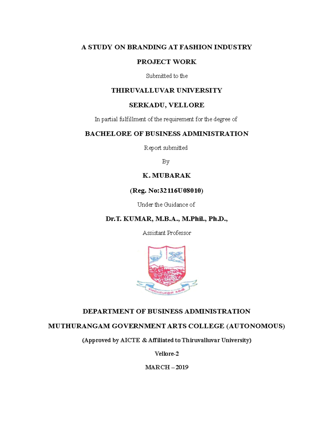 A Study ON Branding AT Fashion Industry - A STUDY ON BRANDING AT ...