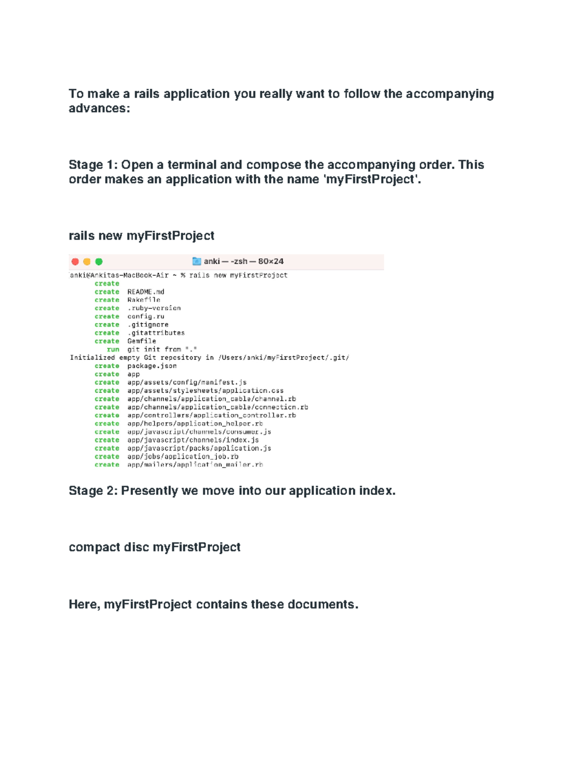 Steps To create a rails application - To make a rails application you really want to follow the ...