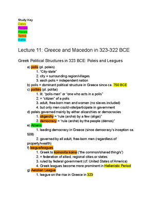 36C Lec 11 - Notes for lecture 11 of the Classics 36C course. - Greek ...