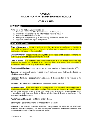 6 Drills AND Cermonies - ROTC - ROTC MS 1: MILITARY CHARACTER ...