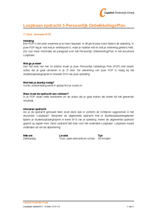 Loopbaan opdracht 4 Waar sta ik nu 2v0 - Loopbaan opdracht 4 “Waar sta ...