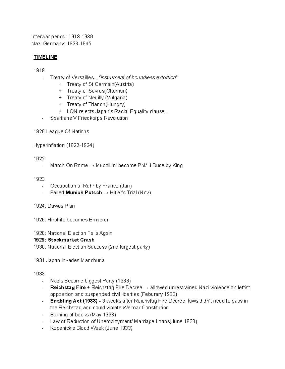 Power and Authority - Interwar period: 1918- Nazi Germany: 1933 ...