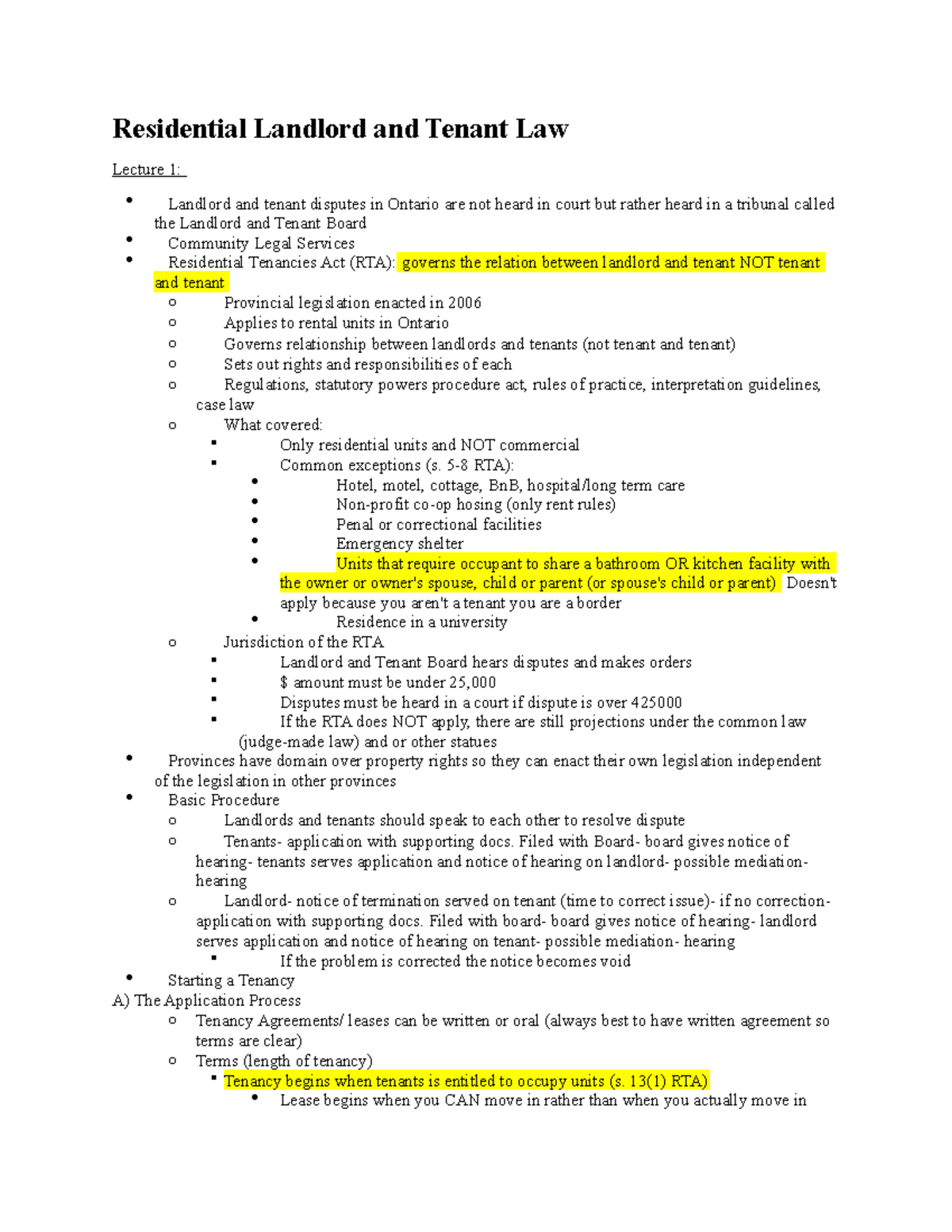 Law Semester 2 Study Guide - Law 2101 - UWO - Studocu