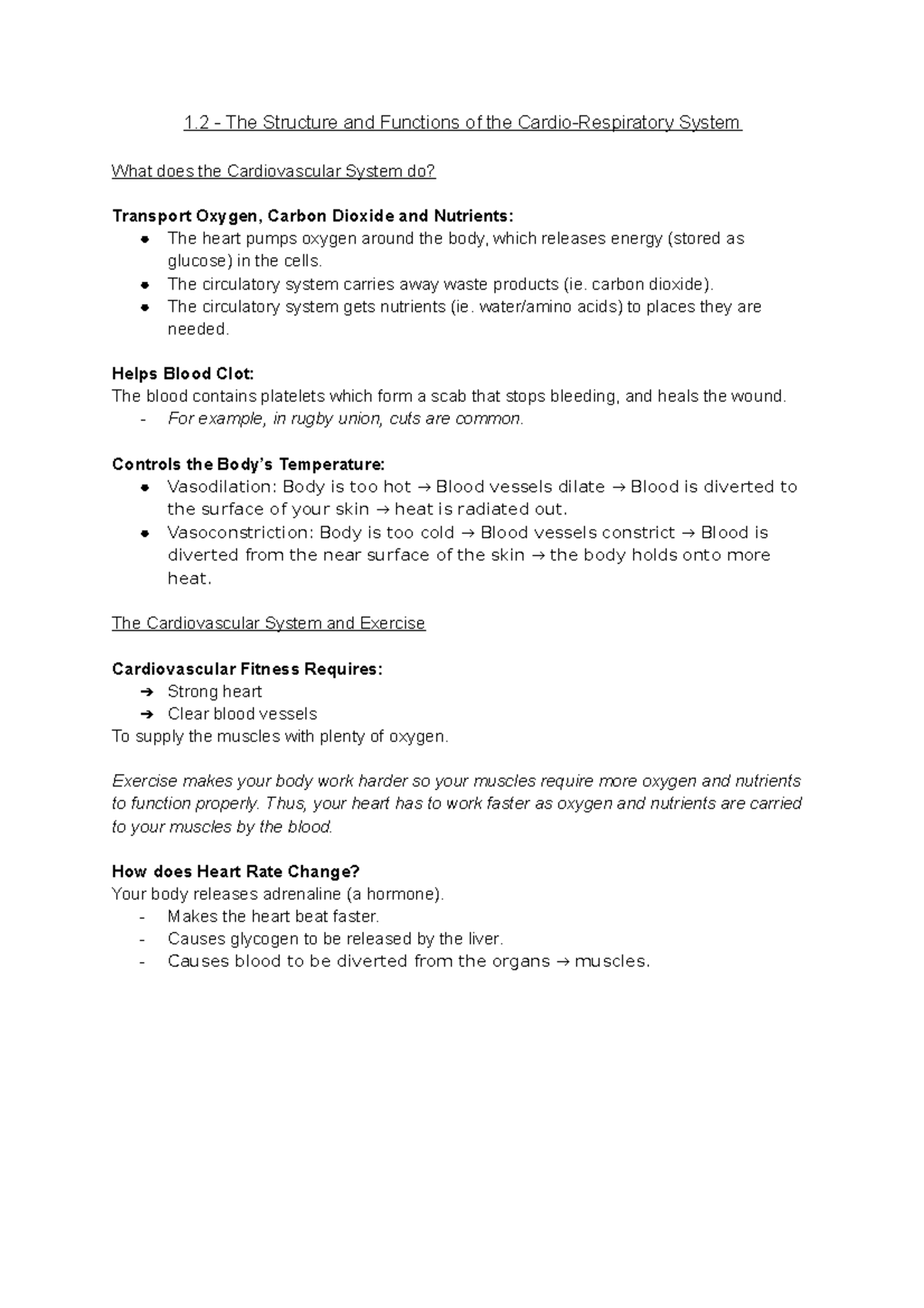 1.2 - The Structure and Function of the Cardio-Respiratory System - The ...
