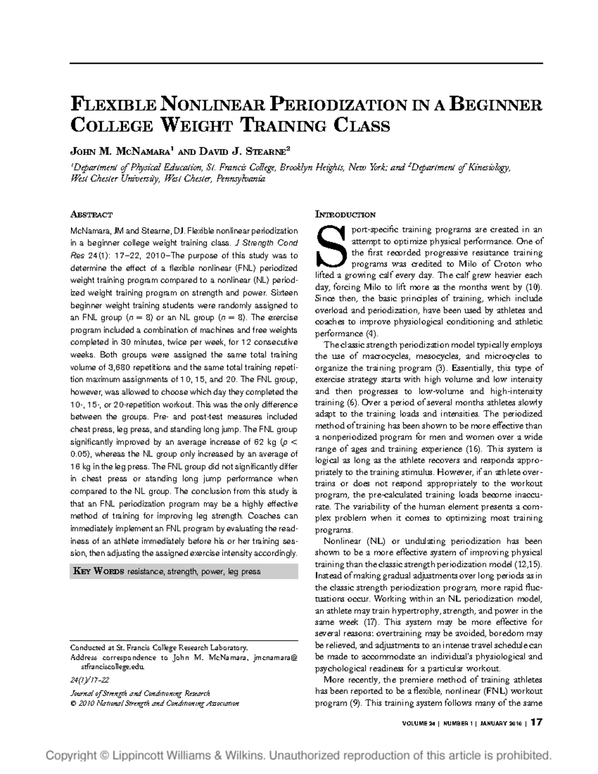 2010 Mc Namara - Flexible Nonlinear Periodization in a Beginner ...