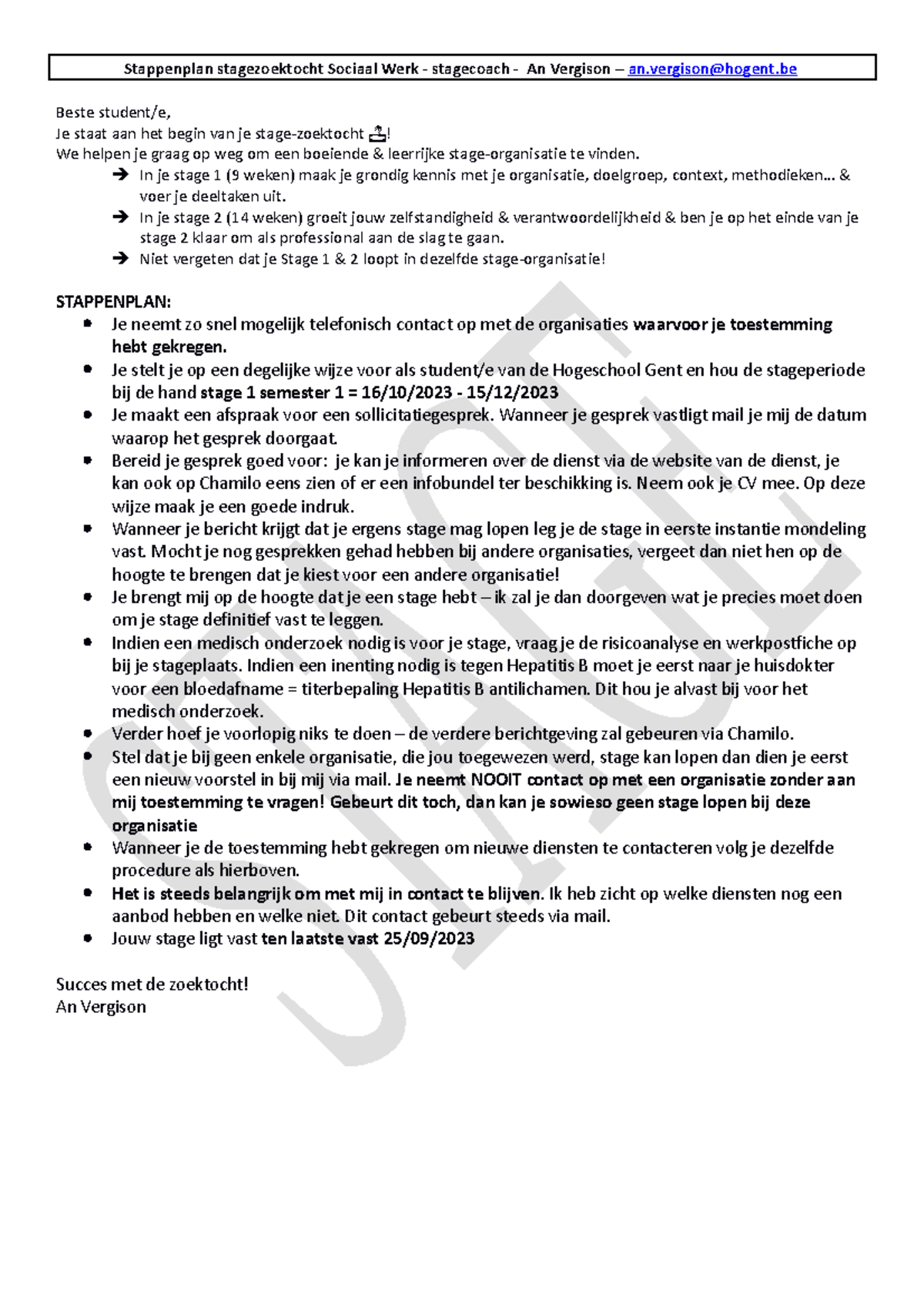 Acad2223 stappenplan stagezoektocht stage 1sem1 - Stappenplan ...