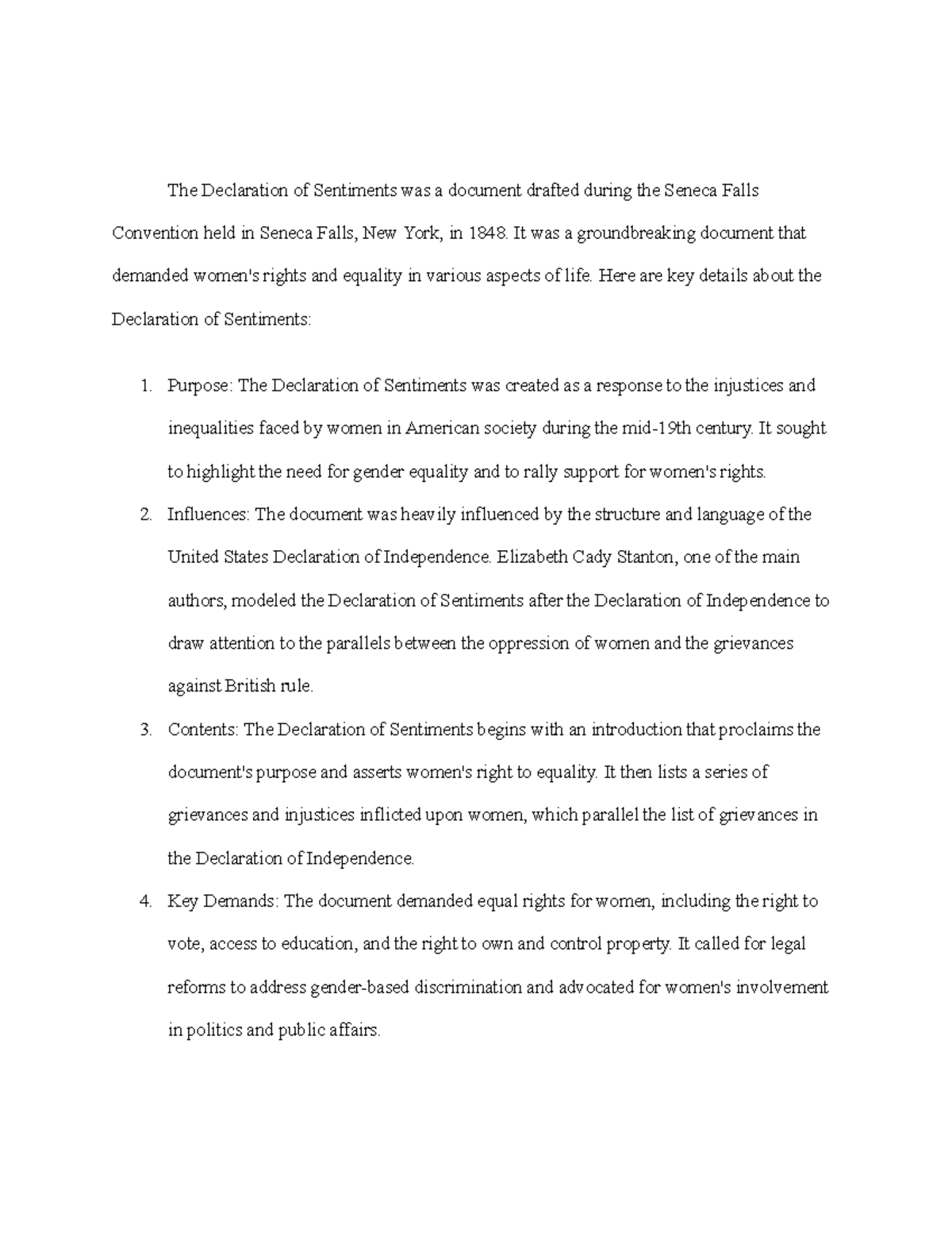 Declaration of Sentiments - It was a groundbreaking document that ...