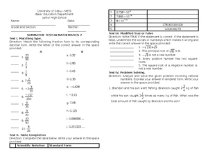 Math Formulas - Fundamentals Of Mathematics - Studocu