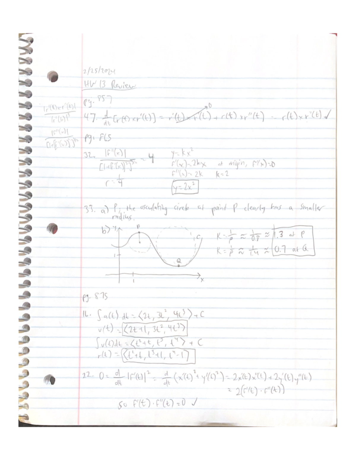 Calc HW 2-25-24 - Calc notes on line integrals - MATH 120 - Studocu