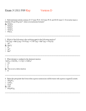 Final Exam Answers - Chemistry - CHEM 4571 - Organometallic Chemistry ...