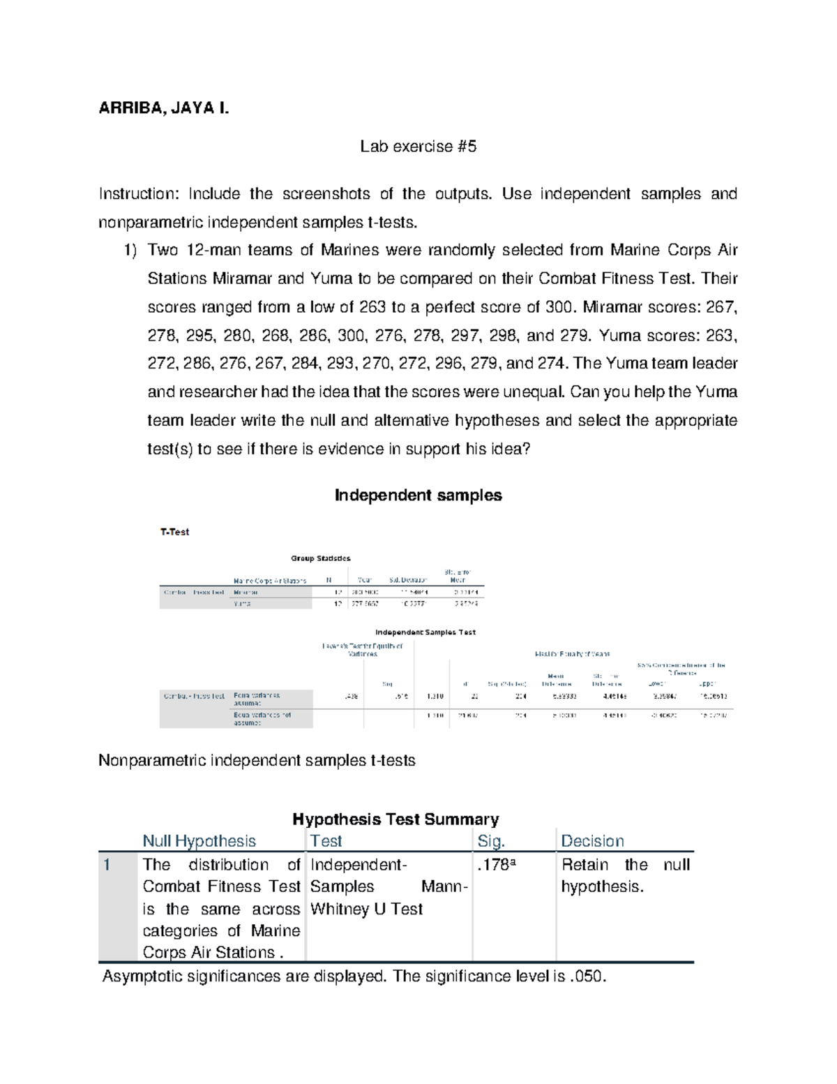 CPE laboratory and exam - ARRIBA, JAYA I. Lab exercise # Instruction ...