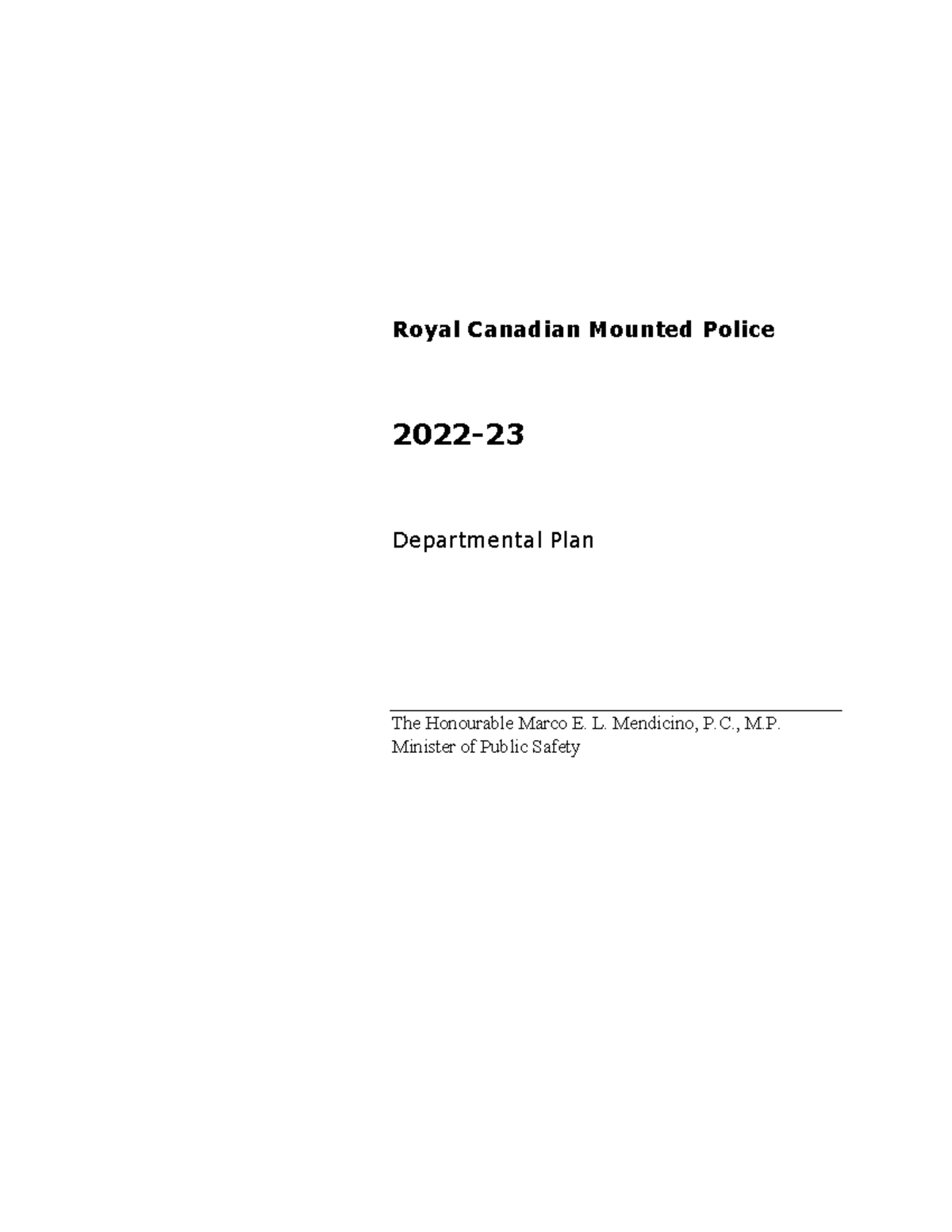 RCMP Departmental Plan 2022 2023 6e7d85ee00cabe5bf76a0fde1b2d039d ...