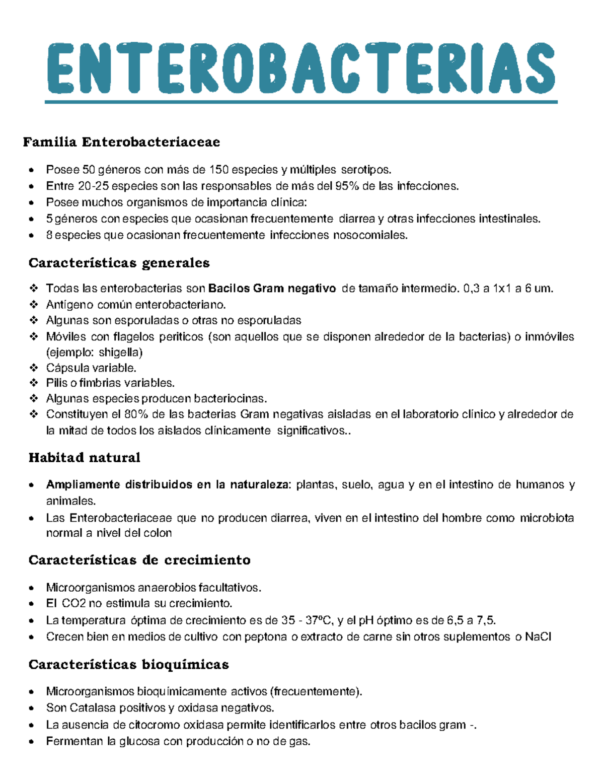 Enterobacterias - Familia Enterobacteriaceae - Familia ...