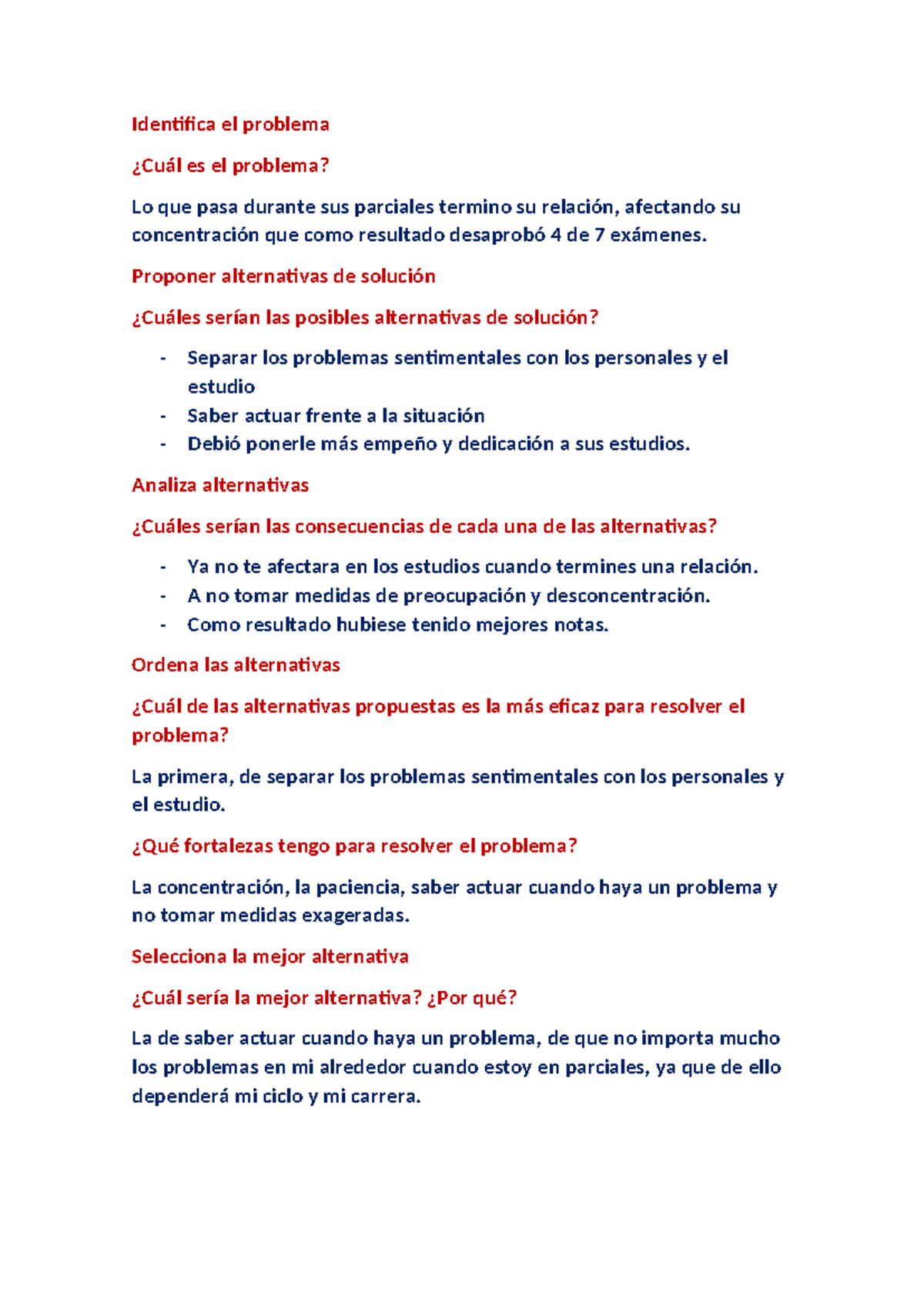 IVU Actividad 16a - Identifica el problema ¿Cuál es el problema? Lo que ...