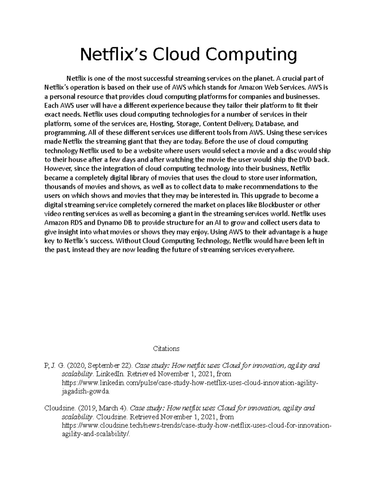 Netflix Cloud Computing write up number 1 - Netflix’s Cloud Computing ...