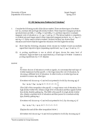 EC202-5-FY 2021 exam with solutions - 1 UNIVERSITY OF ESSEX SECOND YEAR ...