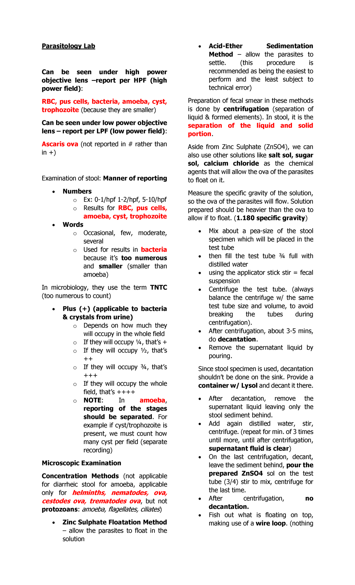 Parasitology Lab Lecture - Parasitology Lab Can be seen under high ...