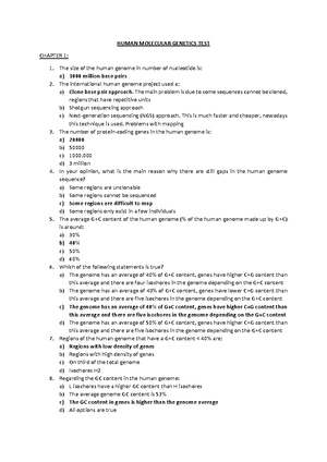 Human Molecular Genetics - Genética molecular humana (taught in English ...