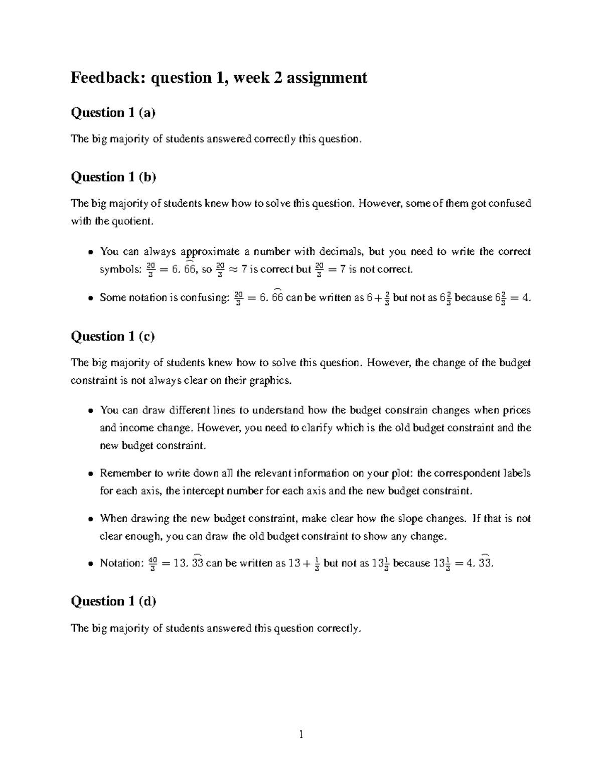 Week 2 - Feedback Assignment - Feedback: question 1, week 2 assignment ...