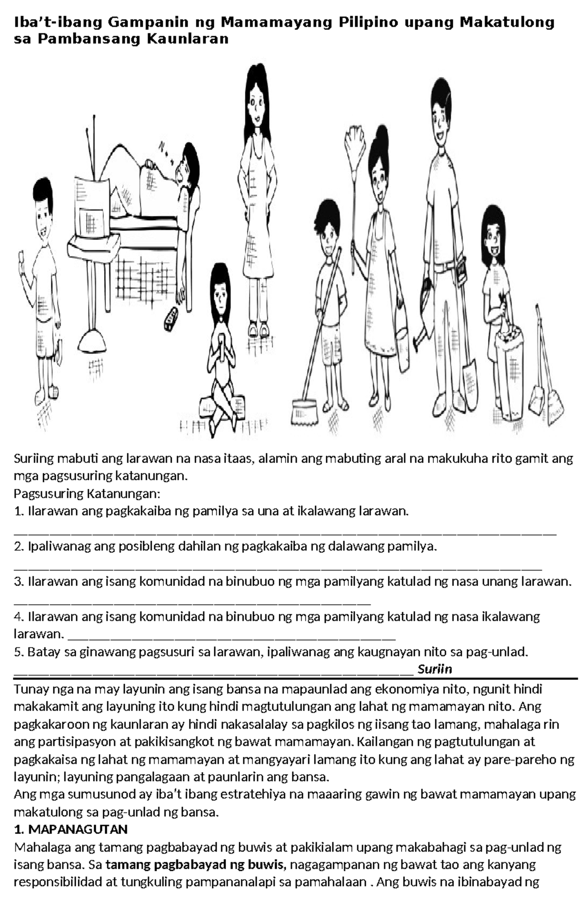 Pamigayin...week3 - Iba’t-ibang Gampanin ng Mamamayang Pilipino upang ...