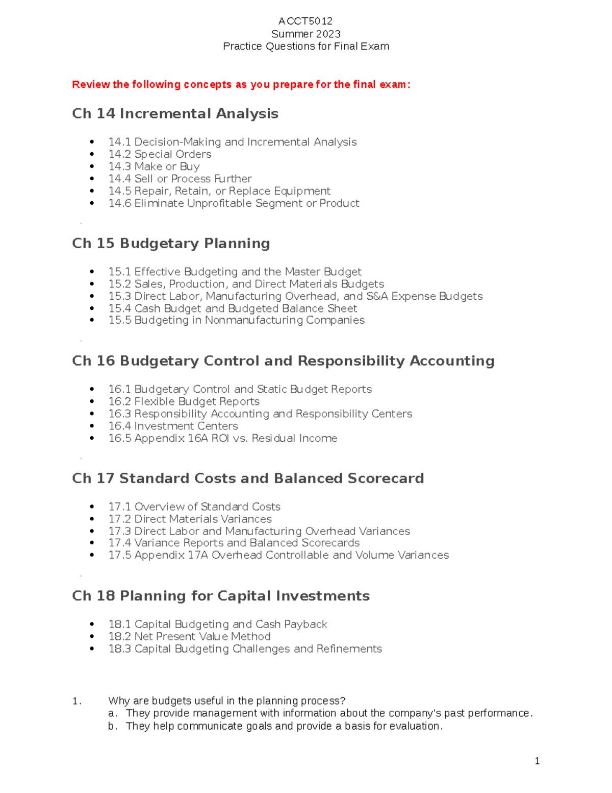 Practice Questions for Final Exam Students - Summer 2023 Practice ...