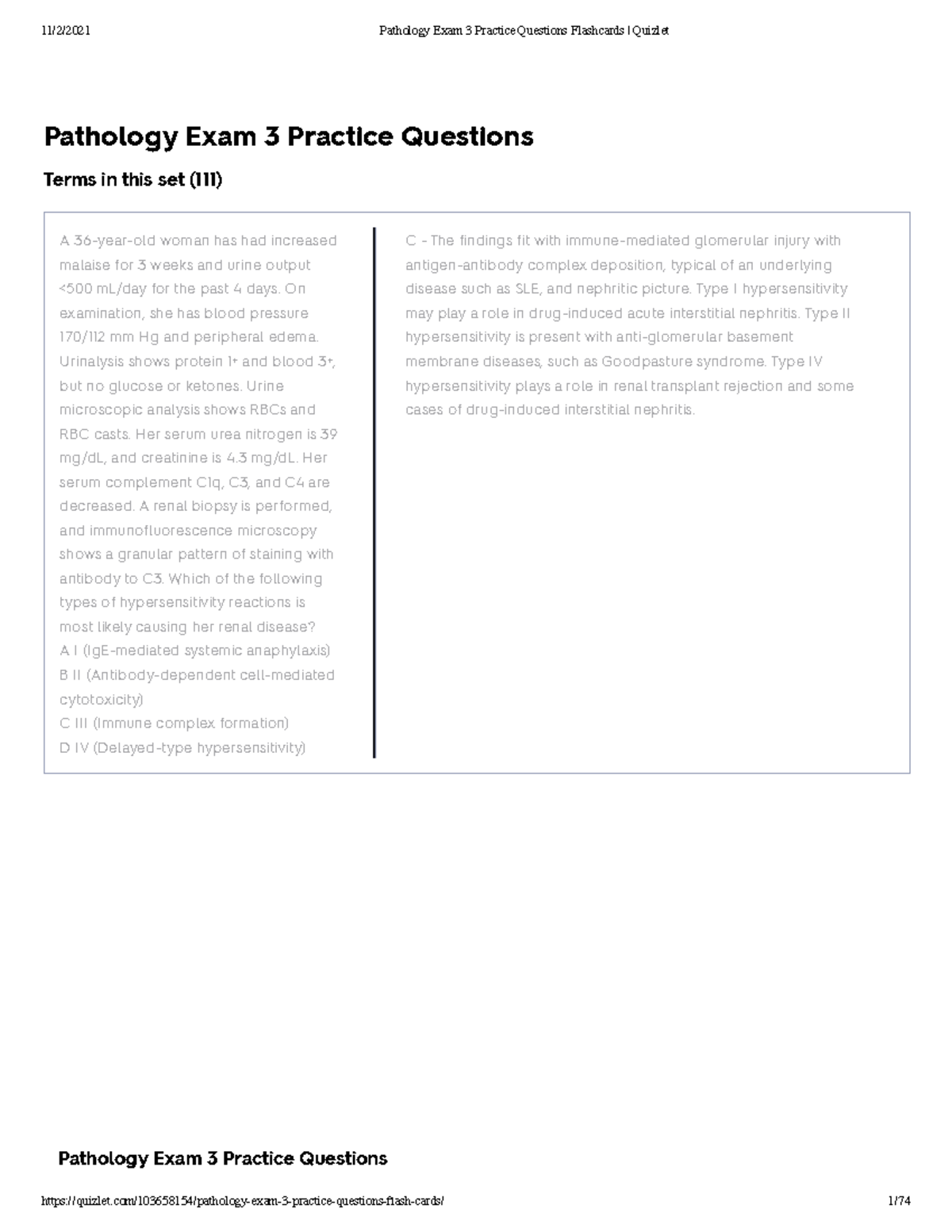 Pathology case study like questions - Pathology Exam 3 Practice ...