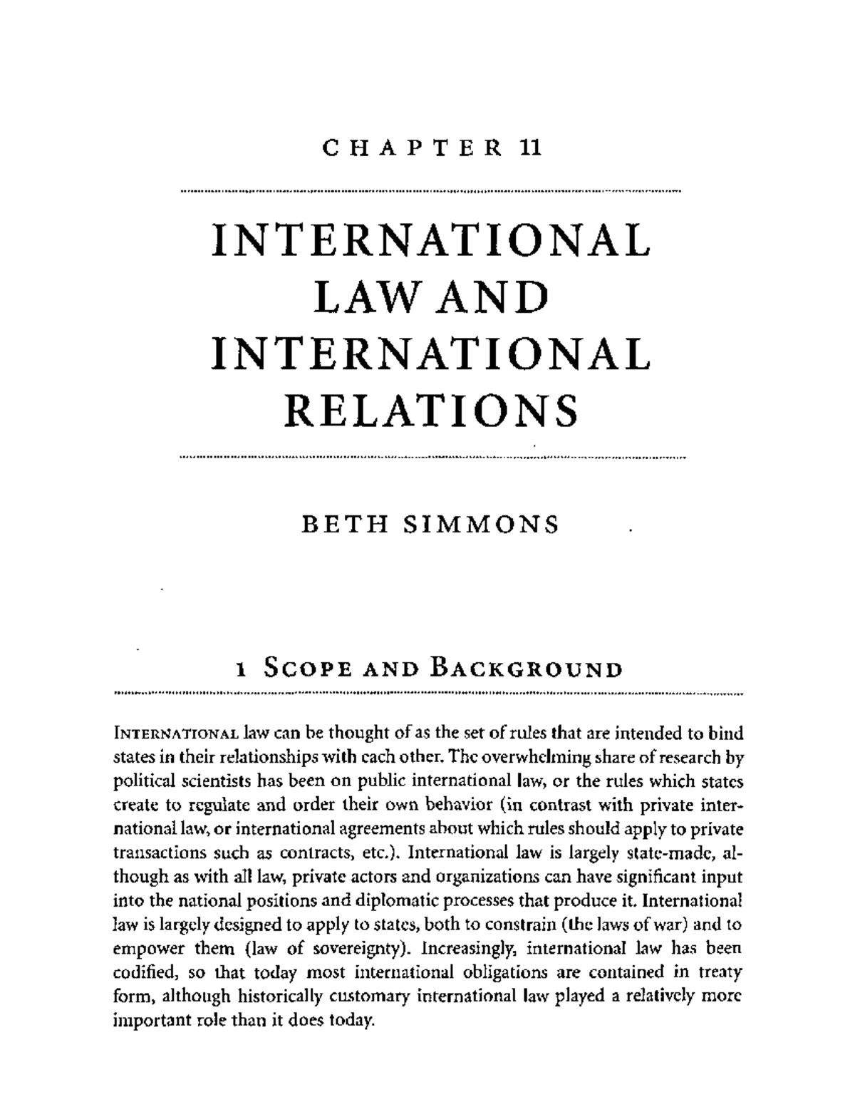International Law and International Relations - Internal relation - Studocu