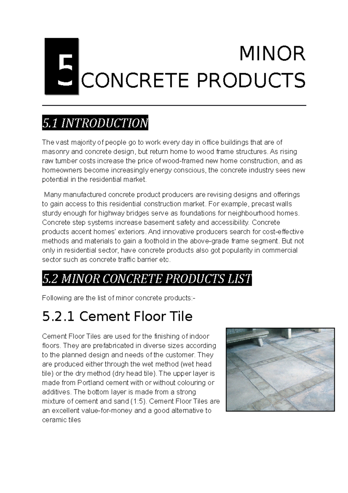 Cmu5 - CMP PPT - MINOR CONCRETE PRODUCTS 5 INTRODUCTION The vast ...