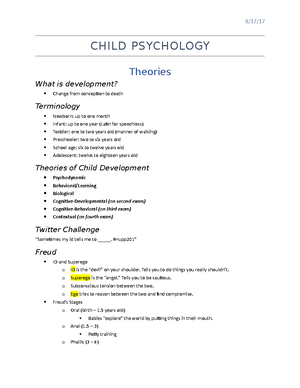 Child Psych Exam 3 Study Guide - Child Psychology: EARLY CHILDHOOD ...