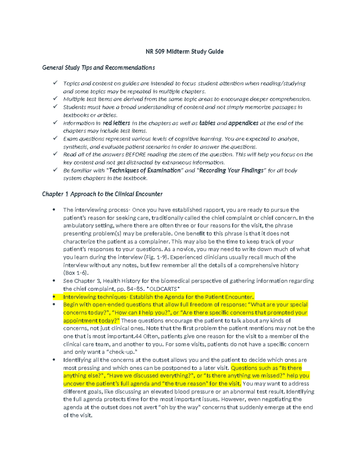 NR509 Midterm Exam Study Guide 113021 - NR 509 Midterm Study Guide General Study Tips and - Studocu