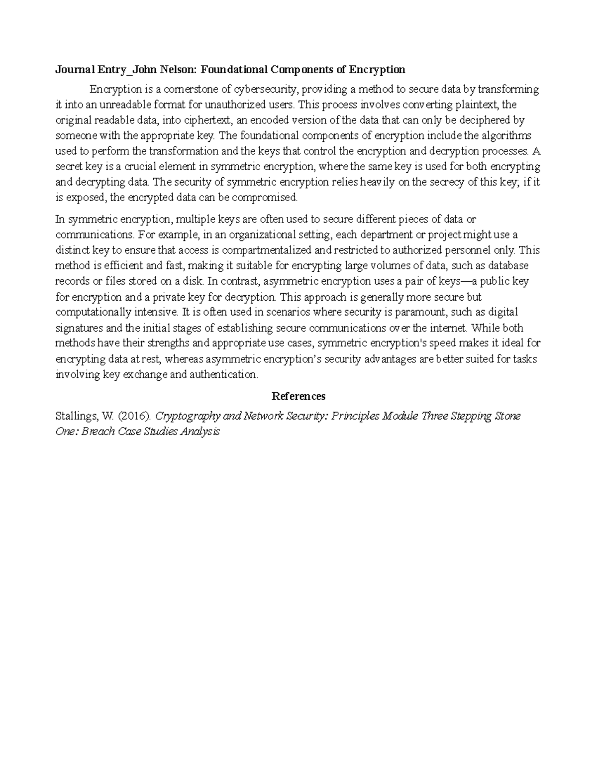 CYB 250 3 2 Journal Cryptography John Nelson - Journal Entry_John ...