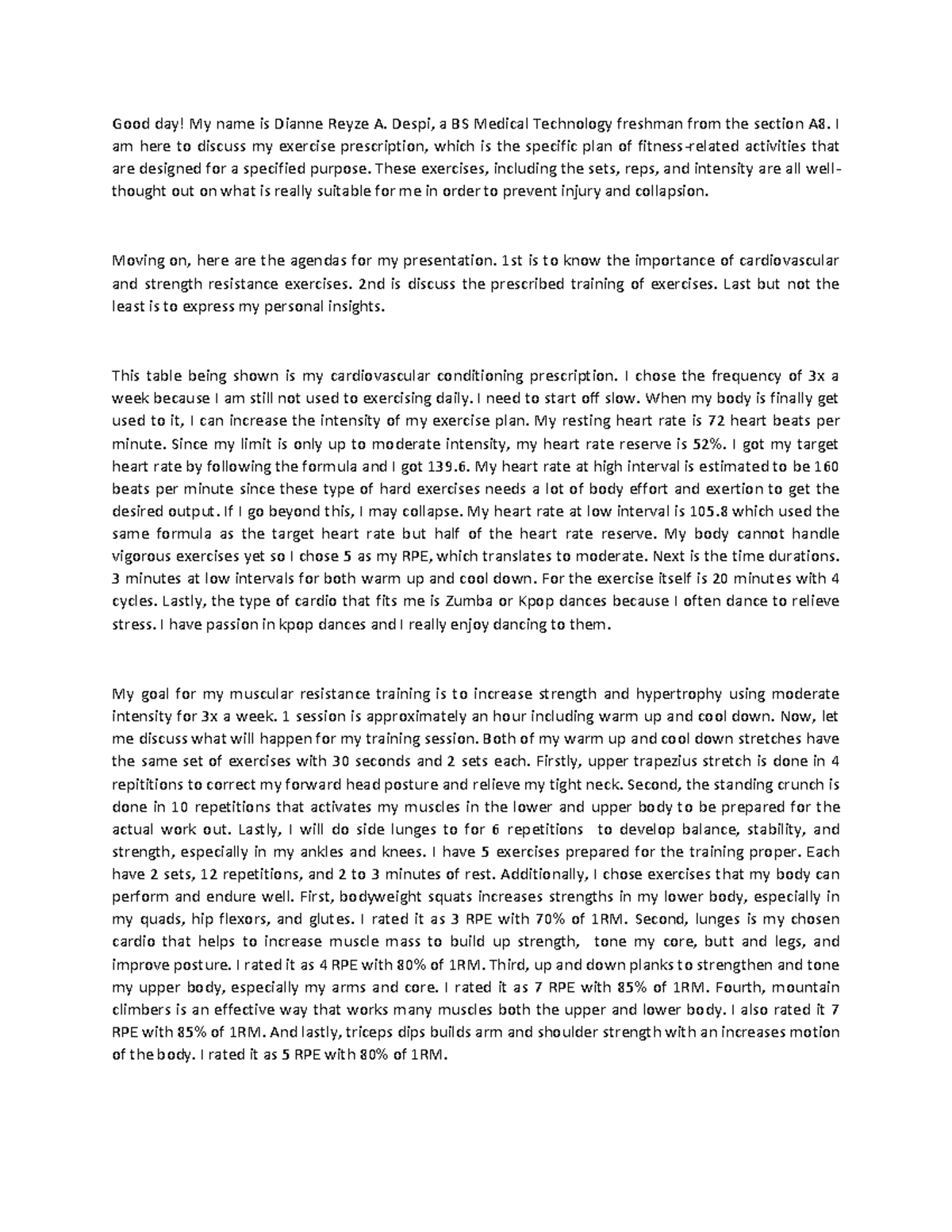 ped-prescription script - Good day! My name is Dianne Reyze A. Despi, a ...