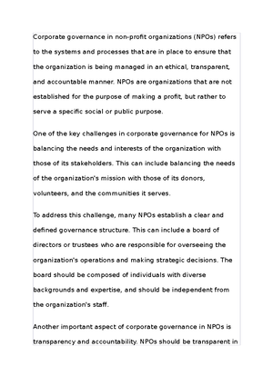 Corporate governance codes and guidelines - Corporate governance refers ...