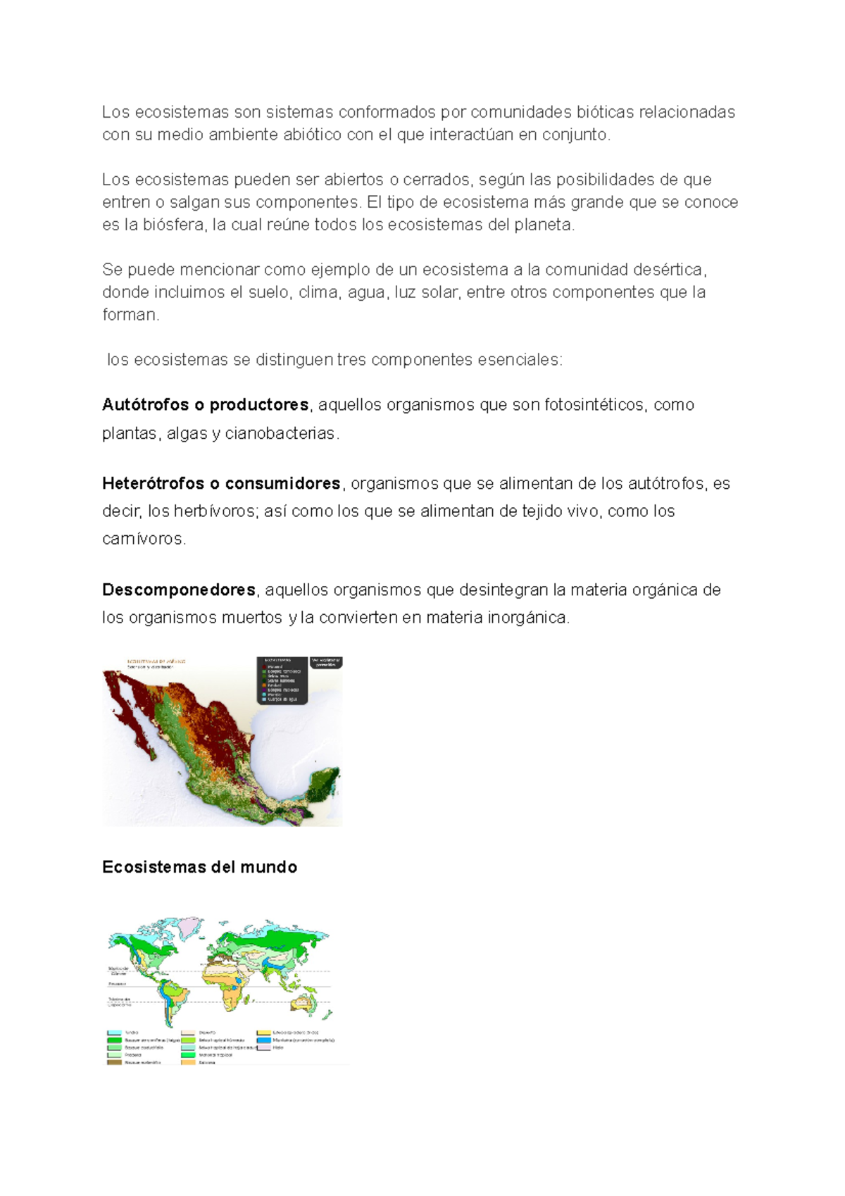 ecosistemas en el mundo caracteristicas - Lectura y redacción ...