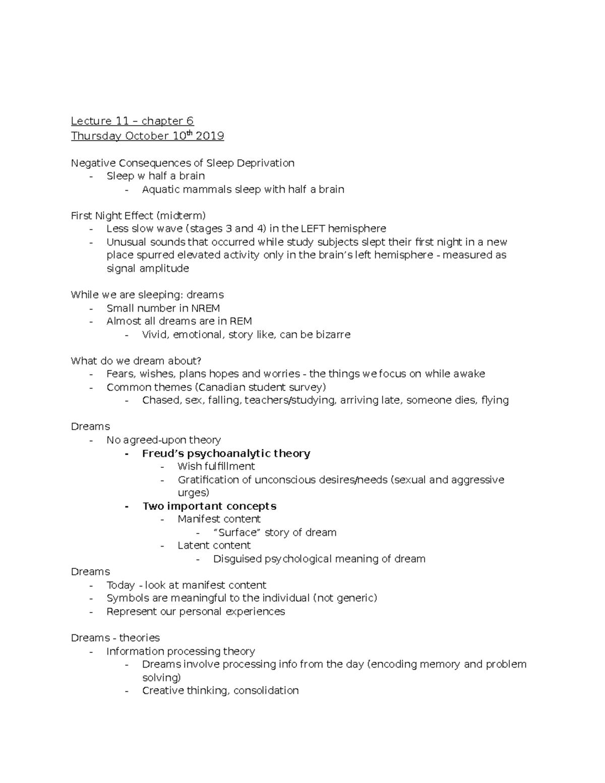 Lecture 11 - Chapter 6 - In class notes - Lecture 11 – chapter 6 ...