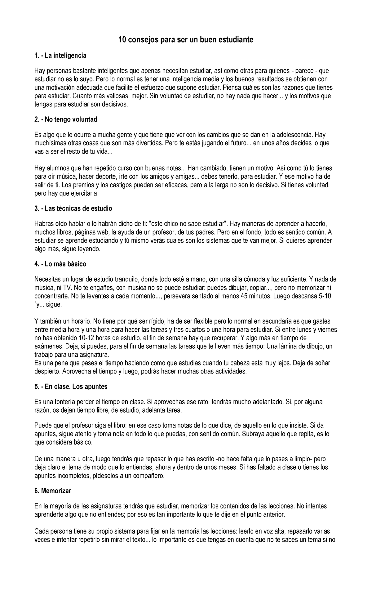 10 Consejos para Ser un Buen Estudiante - 10 consejos para ser un buen ...